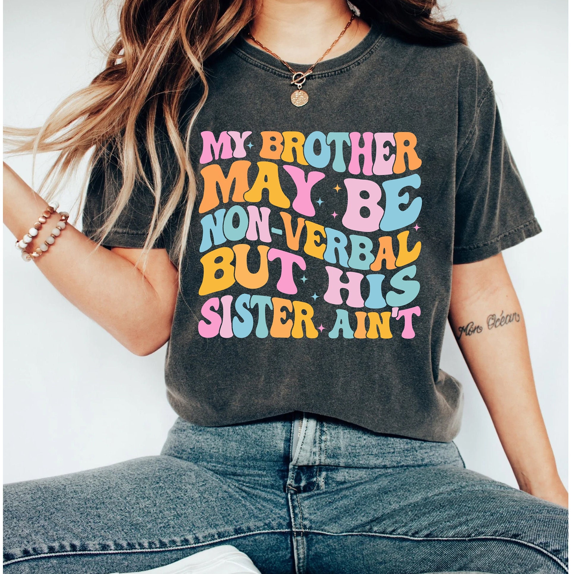 Autism Sister Groovy SVG: Non-verbal Brother Quote (digital Download ...