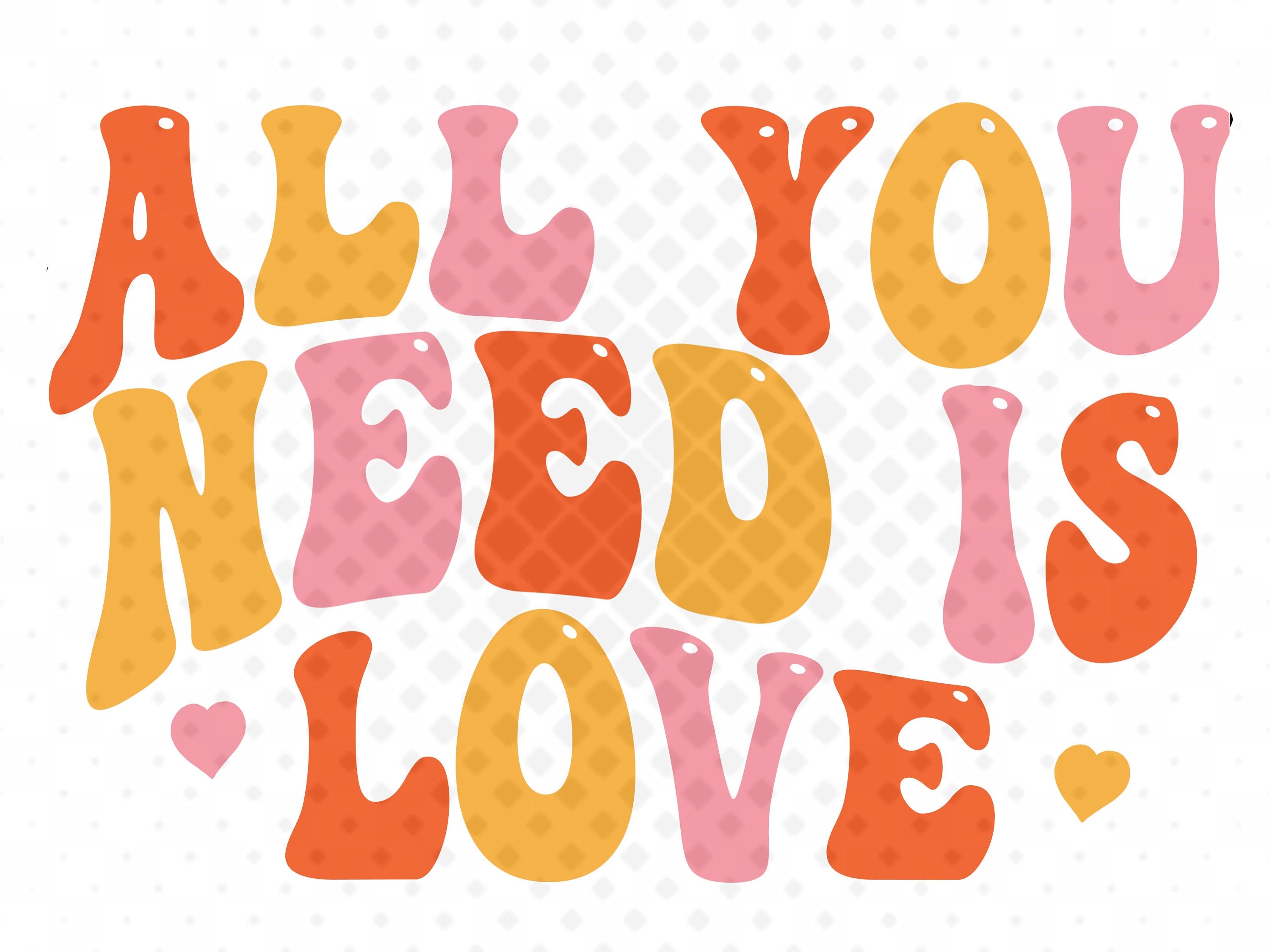 All You Need is Love Png Retro Valentine's Png - Etsy