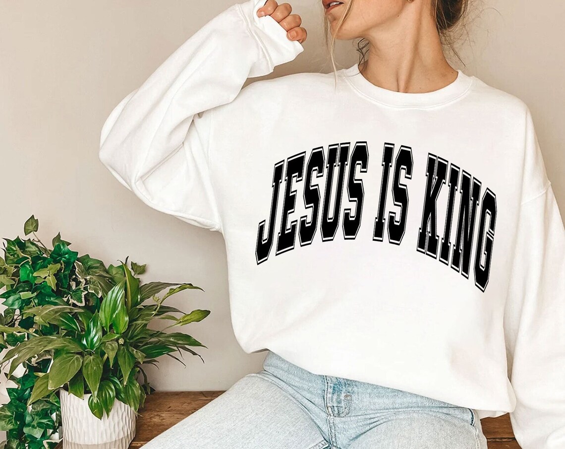 Jesus is King SVG PNG: Varsity Font, Christian Design (digital File) - Etsy