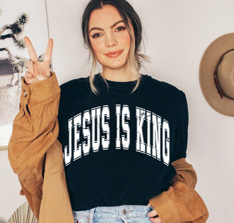 Jesus is King SVG PNG: Varsity Font, Christian Design (digital File) - Etsy