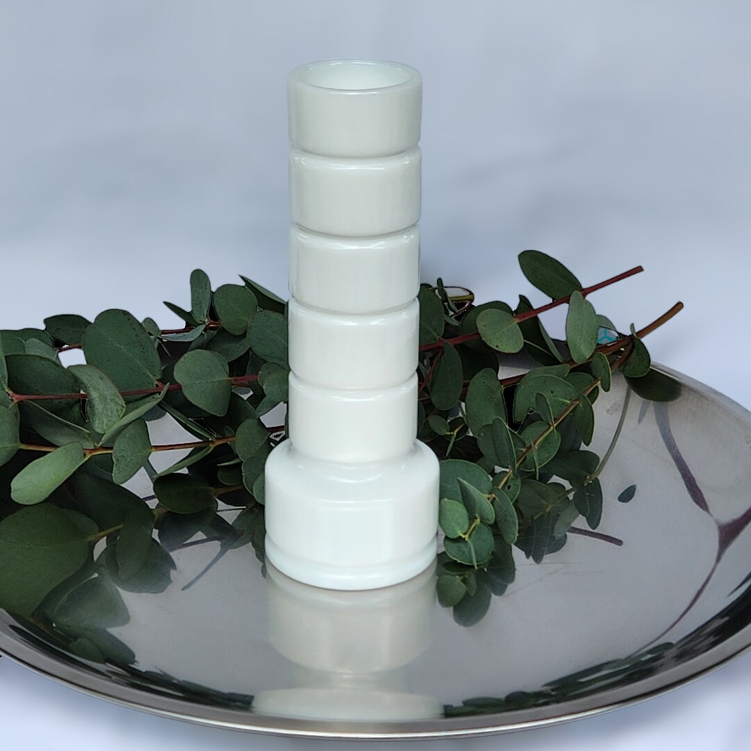 Vintage Milk Glass Column Bud Vase - Etsy