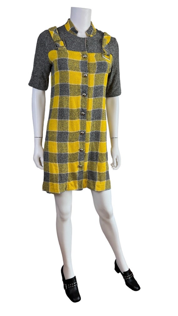 1960s Mod Mini Dress With Buckles Gem