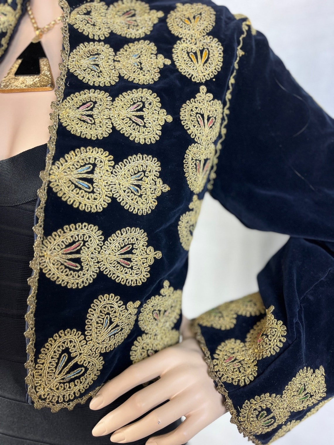 Antique Stunning Taqsireh Palestinian Velvet Jacket Bethlehem Metal ...