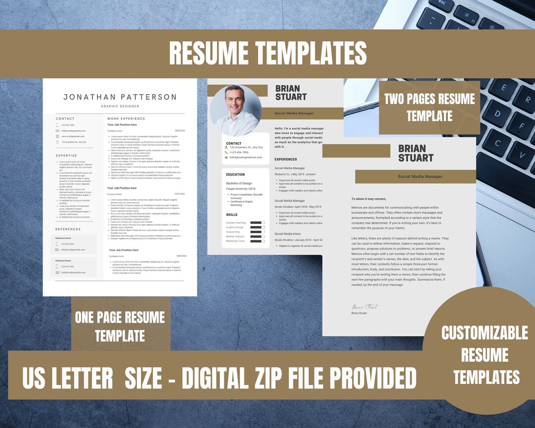 Modern Customizable Resume Templates - Etsy