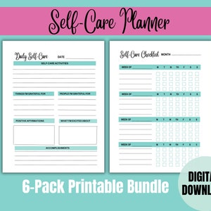 Monthly Self-care Planner Checklist for Health Wellness and Relaxation ...