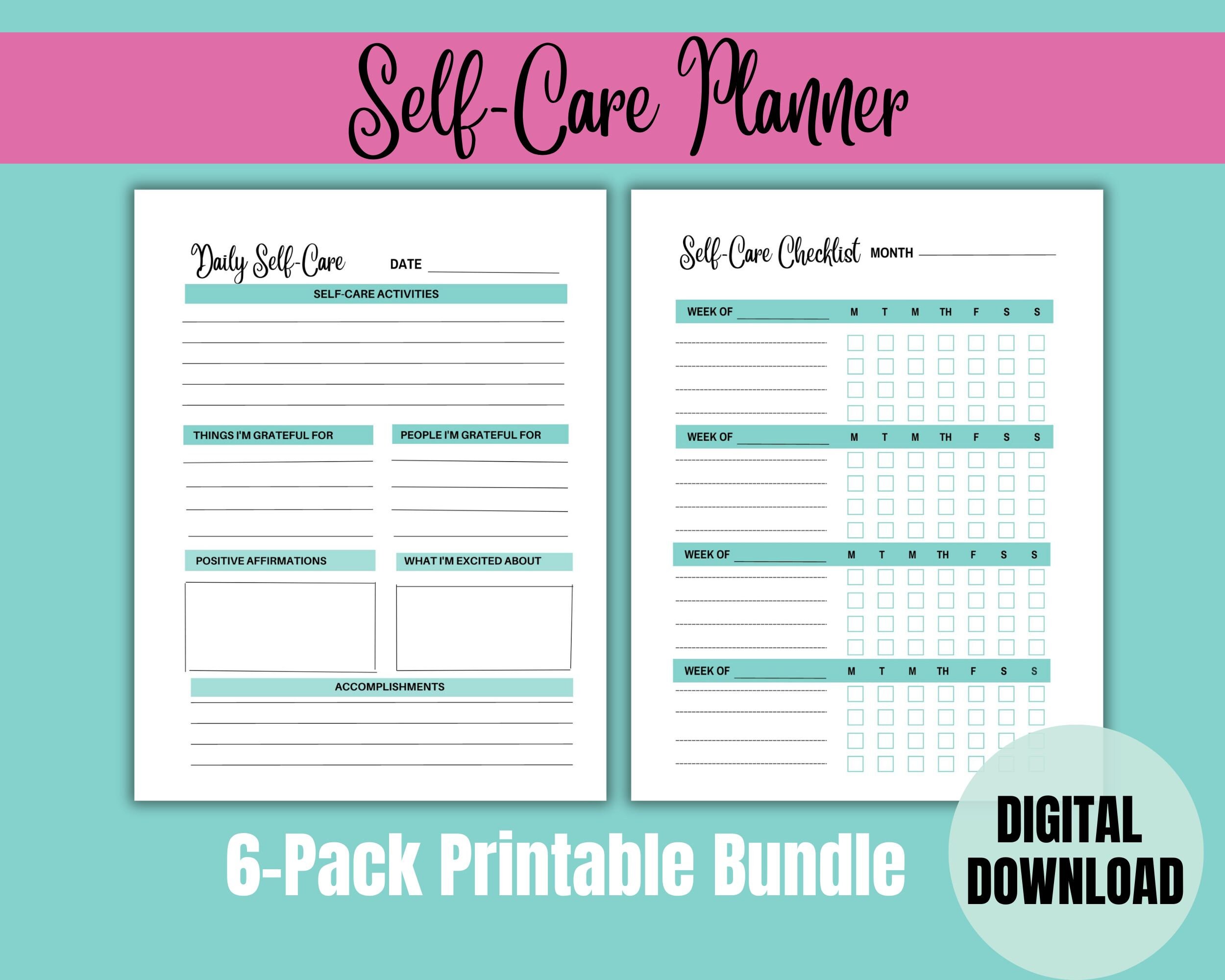 Monthly Self-care Planner Checklist for Health Wellness and Relaxation ...