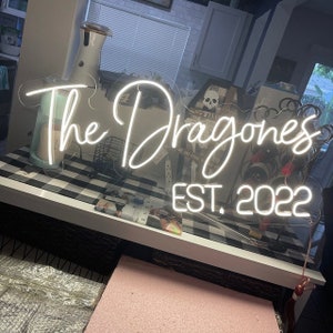 Est Sign for Wedding Reception, Est Neon Sign Wedding for Your Backdrop ...