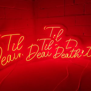 Til Death Sign, Wedding Neon Sign, Til Death Neon Sign, Neon Sign, Neon ...