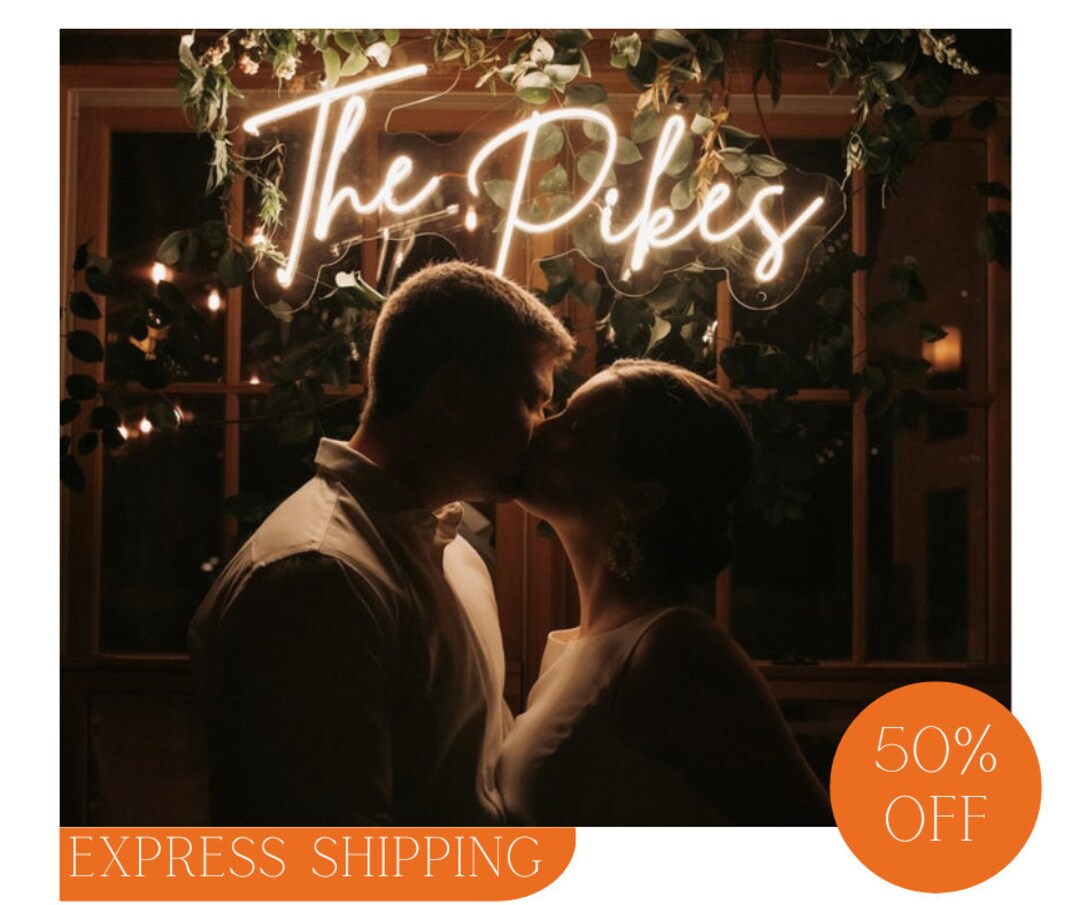 Battery Operated Neon Sign Custom Name, Wedding Neon Sign Battery ...