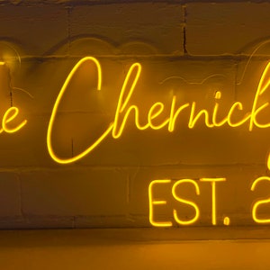 Est Sign for Wedding Reception, Est Neon Sign Wedding for Your Backdrop ...