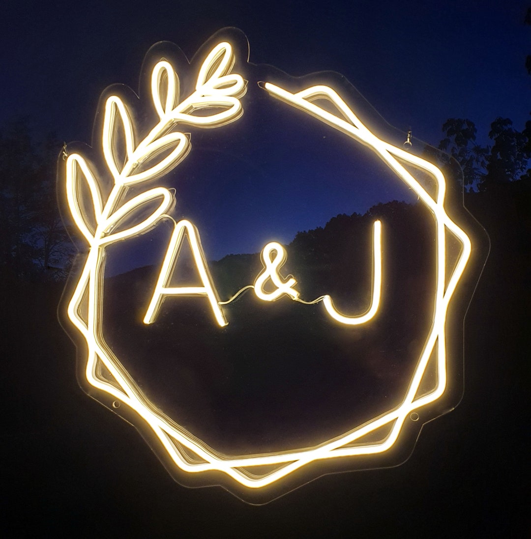 Initials Neon Sign for Wedding Decoration, Wedding Neon Sign for ...
