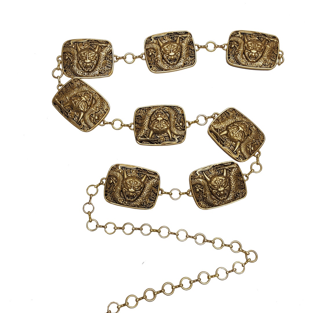 Yokai: Japanese Demon Face Chain Belt - Etsy