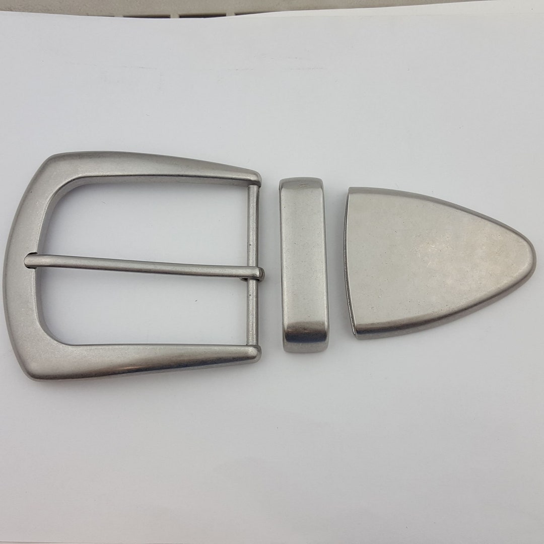 Matte Silver Wide Buckle Loop and Tip Set - Etsy