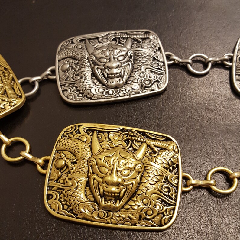Yokai: Japanese Demon Face Chain Belt - Etsy