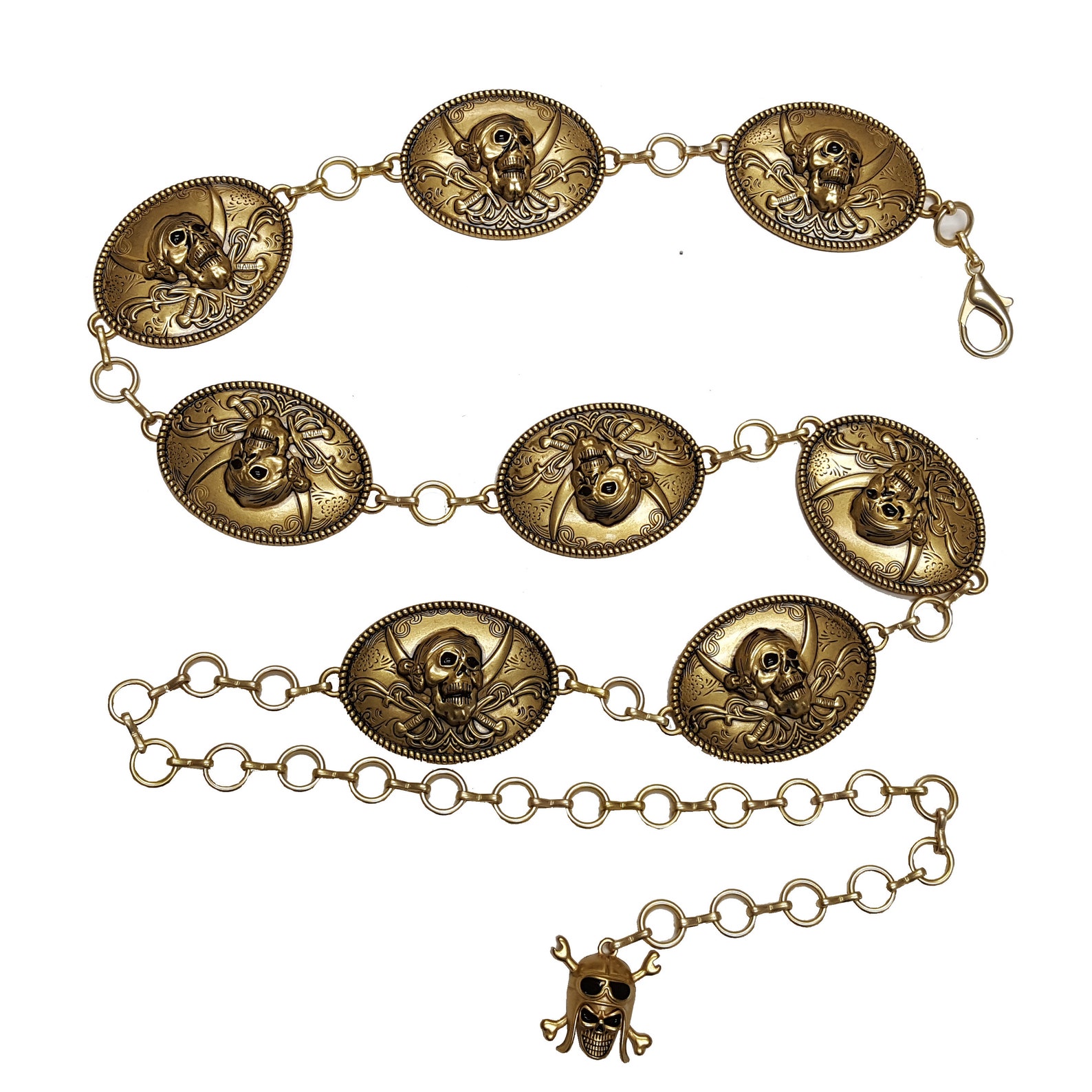 Pirate Metal Chain Belt in Silver or Gold - Etsy