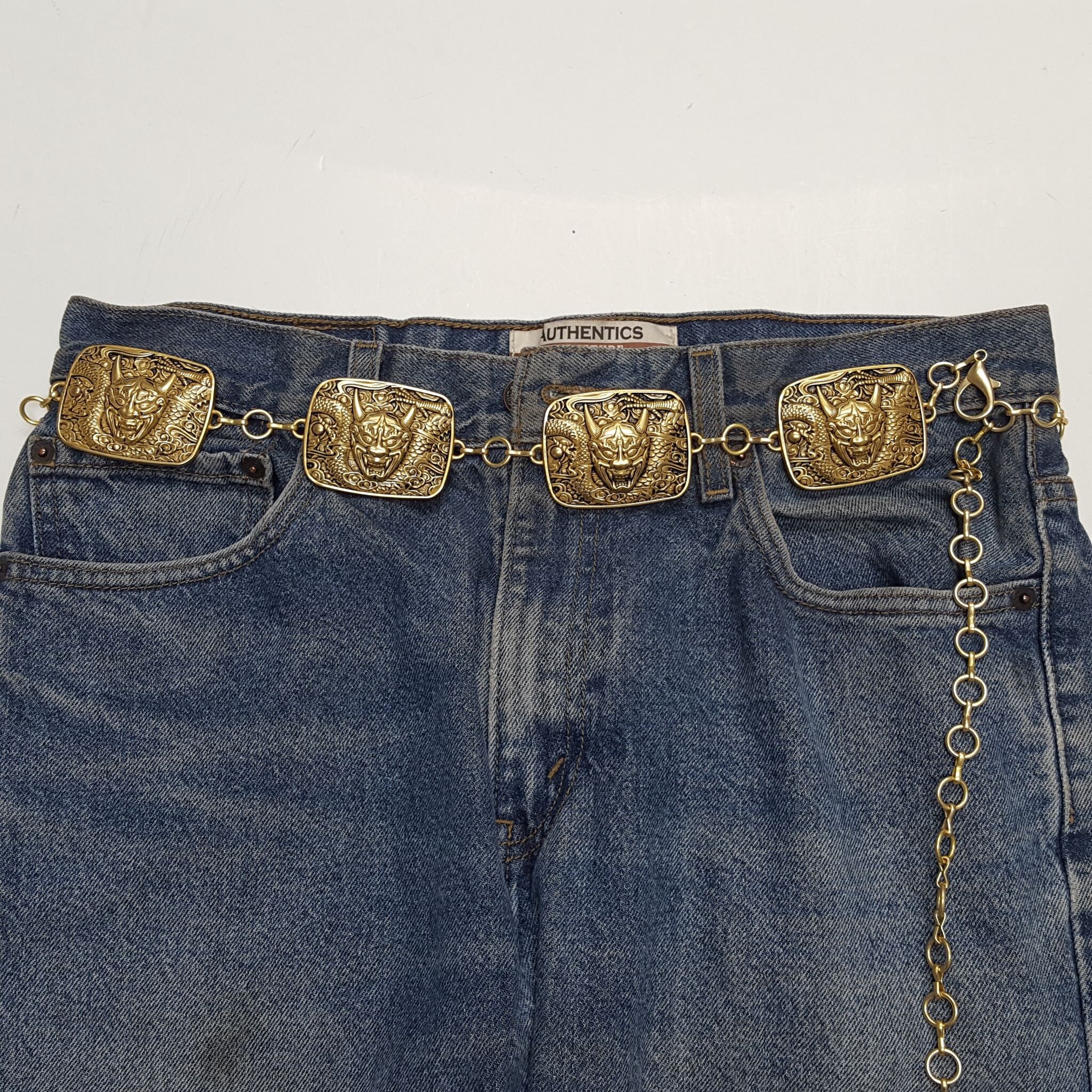 Yokai: Japanese Demon Face Chain Belt - Etsy