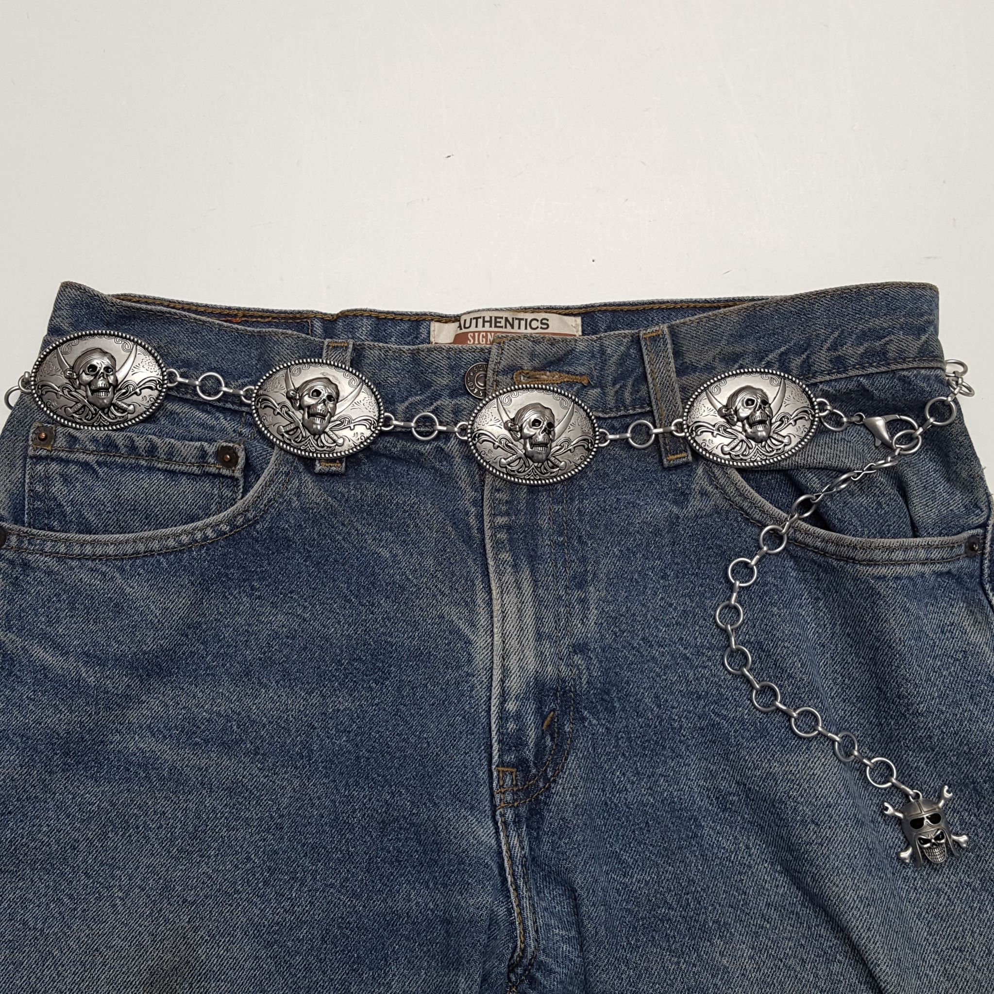 Pirate Metal Chain Belt in Silver or Gold - Etsy