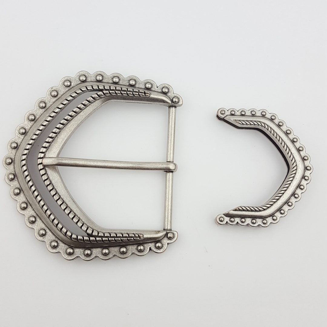 Wide Silver Finish Buckle and Tip Set - Etsy