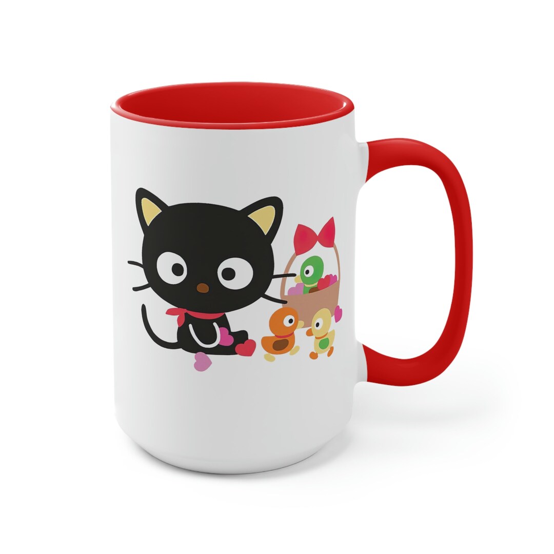 Chococat With Hearts and Duckies Two-tone Coffee Mug in Pink, Red, or ...