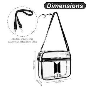 BTS Clear Bag Stadium Bag Clear Crossbody Handbag With Adjustable Strap ...