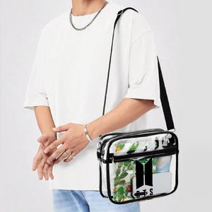 BTS Clear Bag Stadium Bag Clear Crossbody Handbag With Adjustable Strap ...