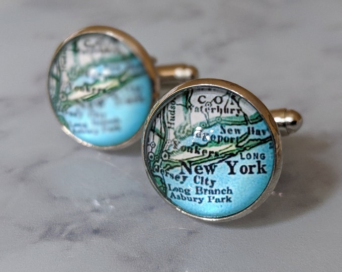 Map Cufflinks New York Burough of Bronx Handmade Cuff Links USA City ...