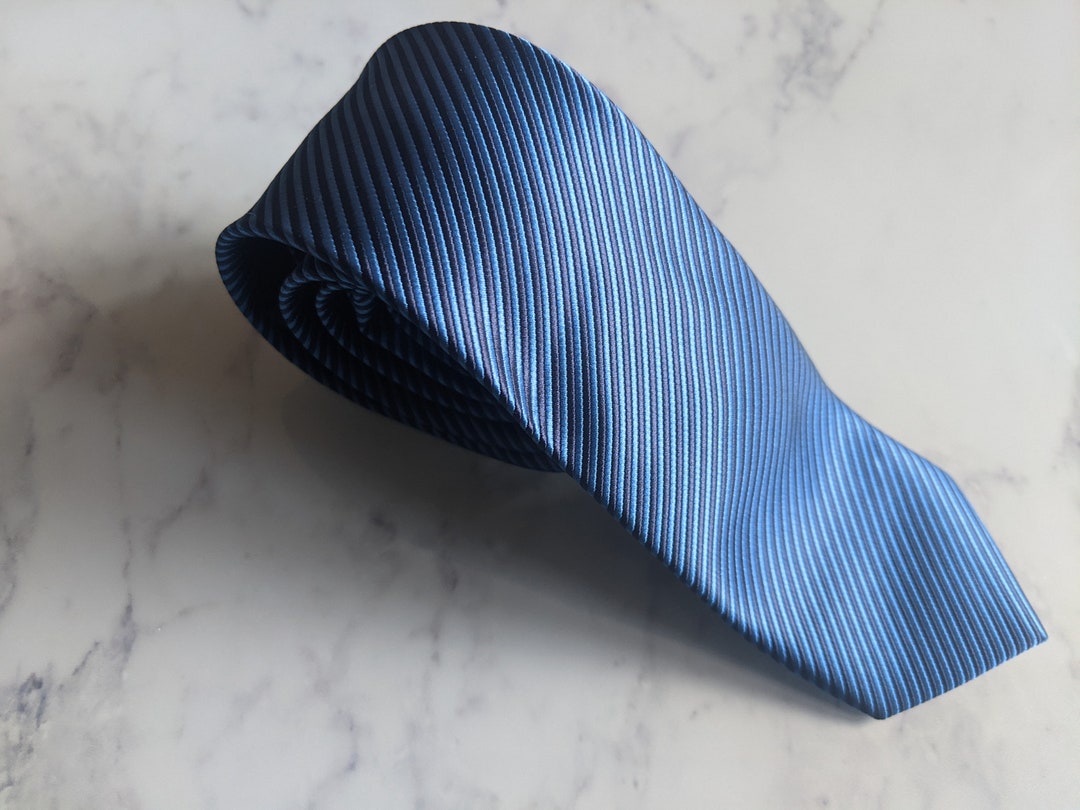 Blue Stripe Diagonal Stripe Tie - Etsy