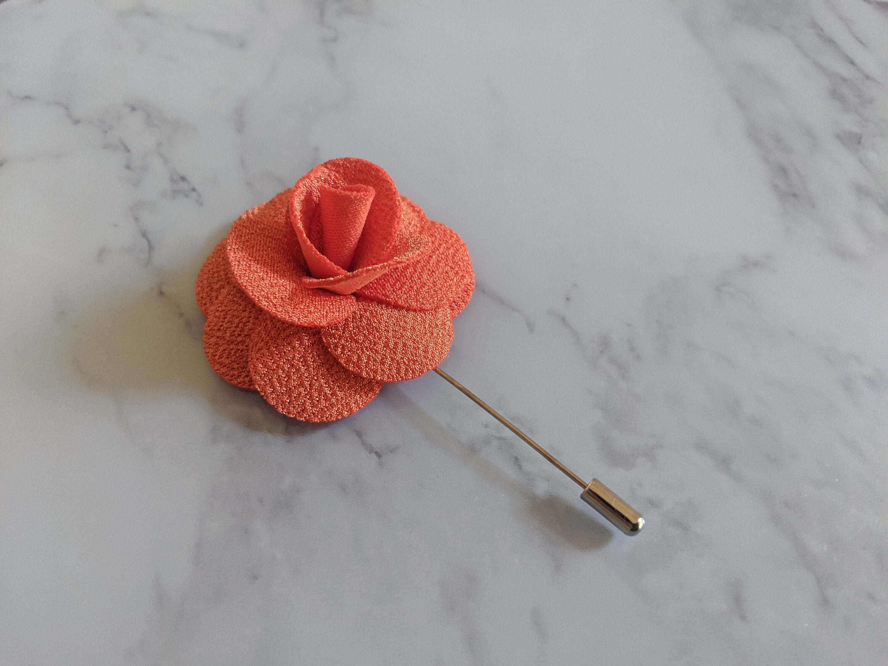 Orange Flower Lapel Pin | Etsy