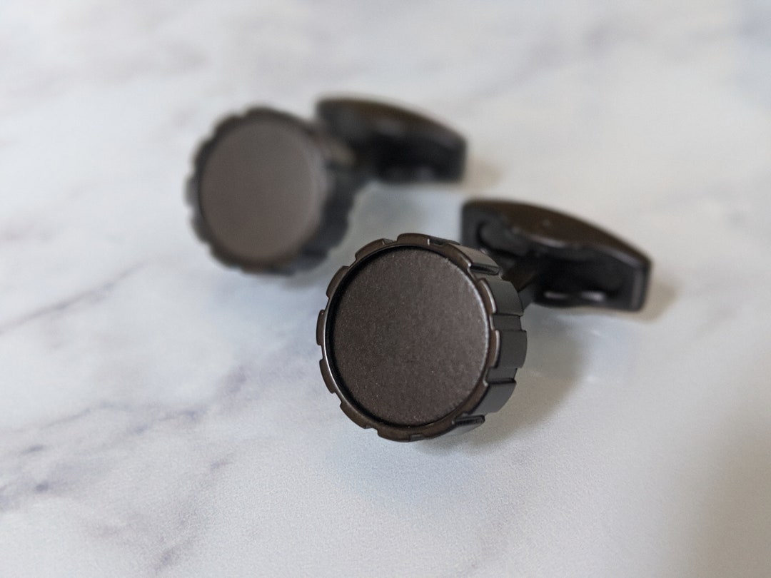 Modern Matte Black Cufflinks - Etsy