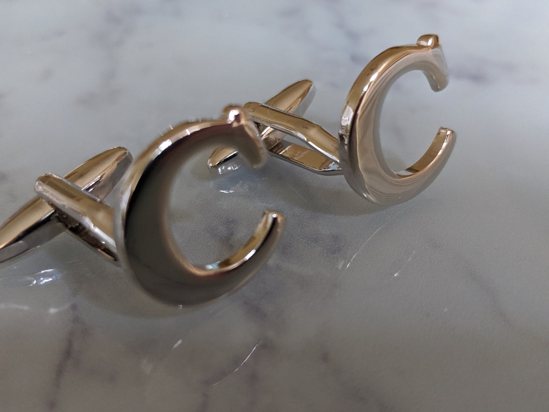 Letter C Initials Cufflinks - Etsy