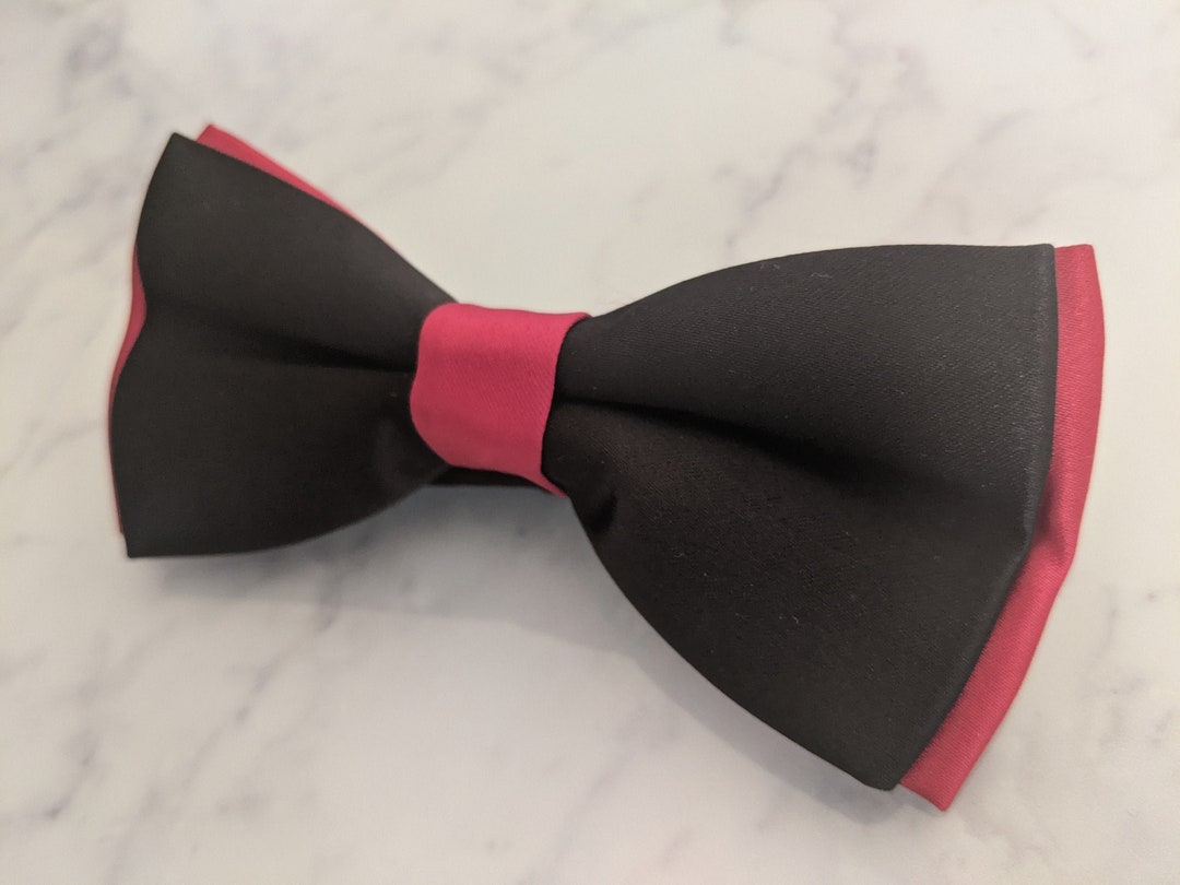 Red/black Satin Bow Tie - Etsy