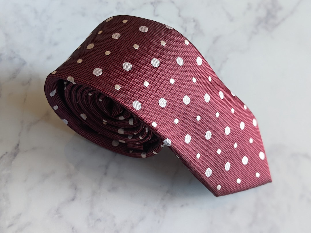 Mens Burgundy Polka Dot Tie - Etsy