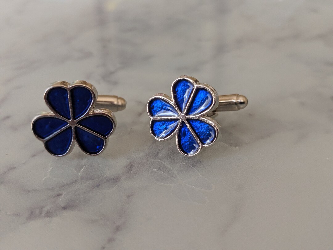 Blue Clover Cufflinks - Etsy