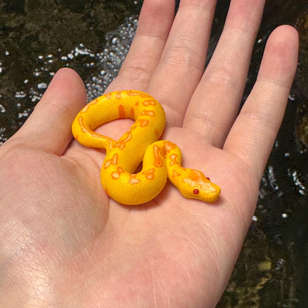 Lavender Clown Ball Python Miniature / Figurine / Sculpture / Snake ...