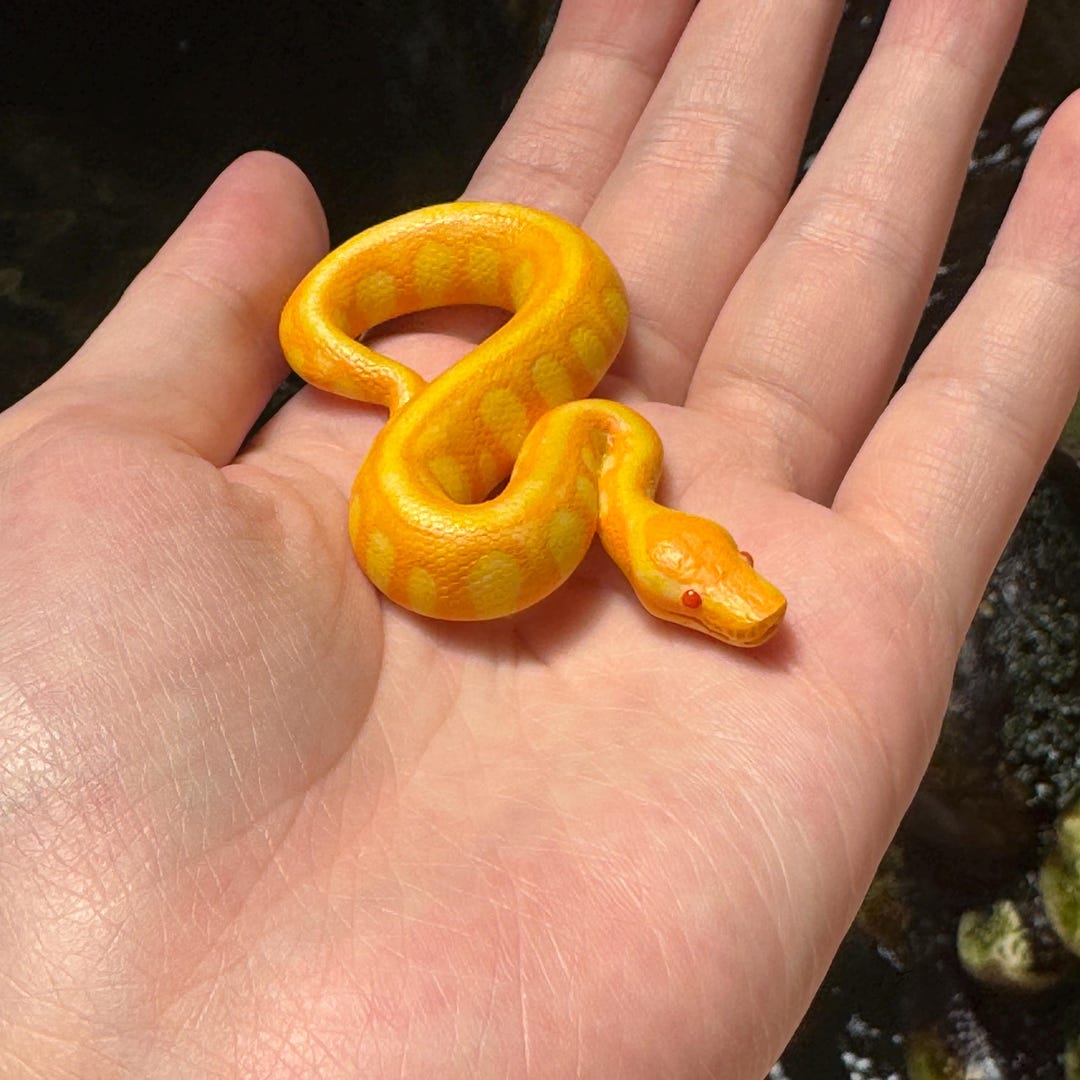 Ball Python Miniature / Figurine / Sculpture / Snake Pendant / Replica ...