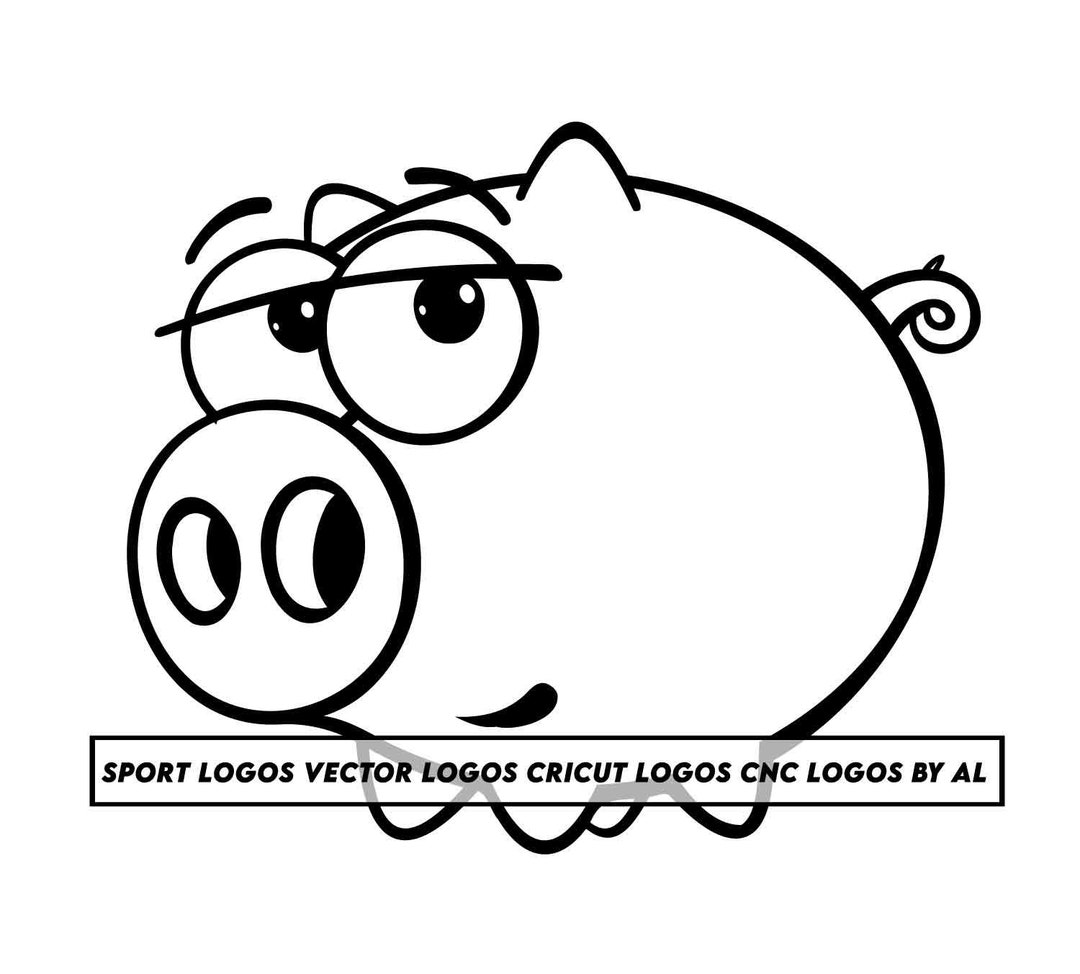 TOON Cute Pig Svg, Piggy Svg, Logo Svg, Cartoon Svg, Toon Cricut Files ...