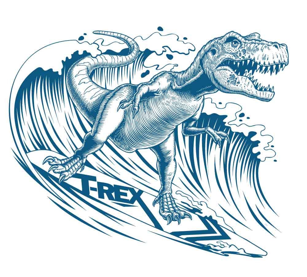 BEACH Surfing T-rex Themes Surfing Dino Surfboard Surfing - Etsy