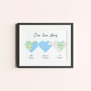 A4 Digital Download - Personalised Love Story Map | Print | Love Map ...