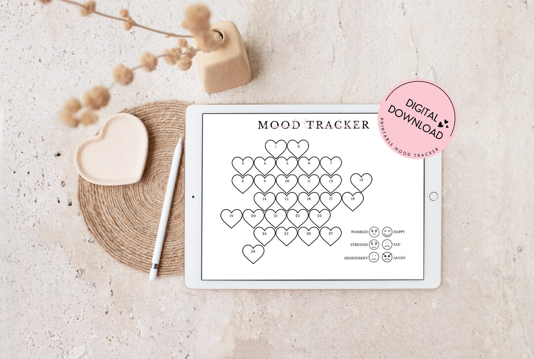 Printable Mood Tracker Digital Mood Tracker Monthly - Etsy