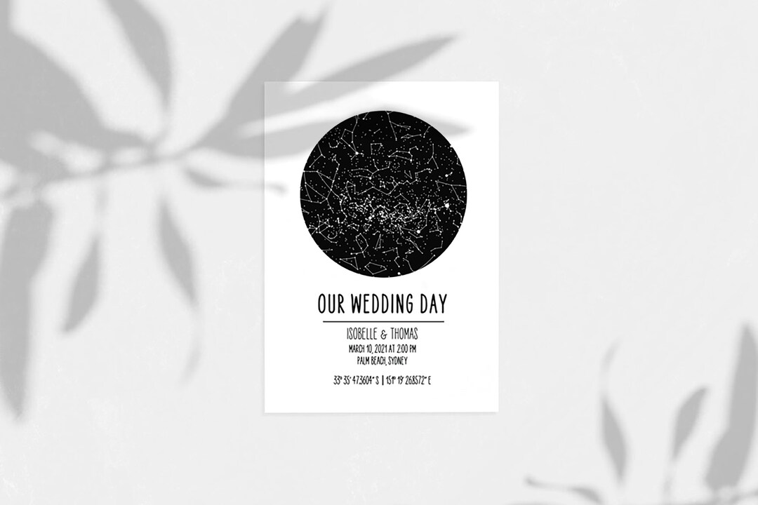 A4 Digital Download - Personalised Star Map | Star Map | Print | Gift ...
