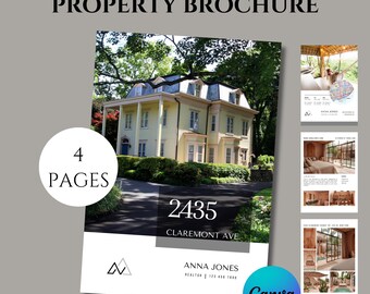 Luxury Real Estate Brochure Template | 4-page Half-fold Open House ...