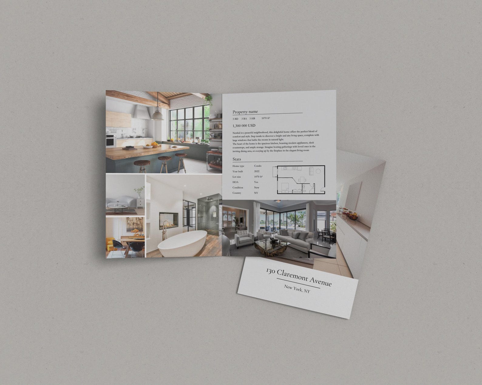 Luxury Real Estate Brochure Template | 4-page Half-fold Open House ...