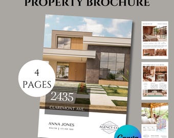 Luxury Real Estate Brochure Template | 4-page Half-fold Open House ...