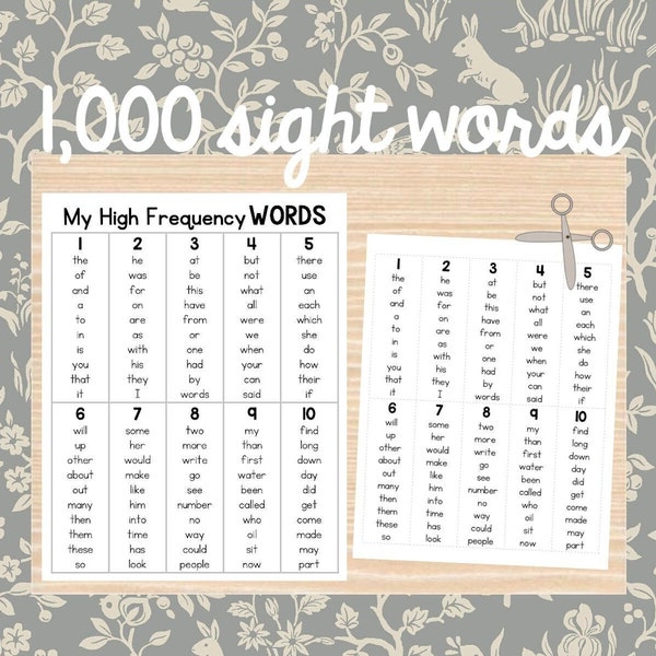 Sight Words - Etsy
