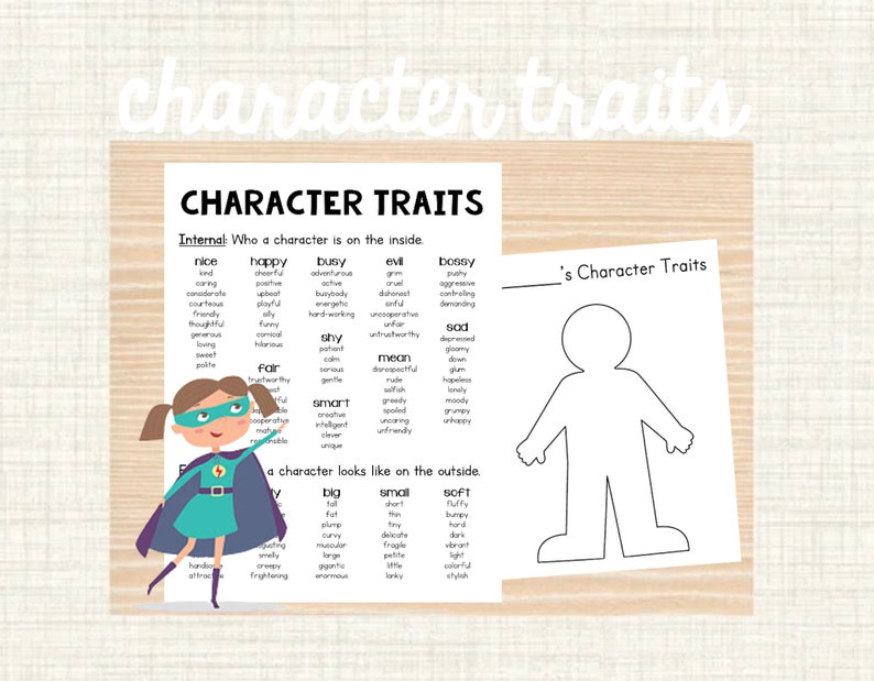 Character Traits Reading Comprehension Creative Writing Character Study ...