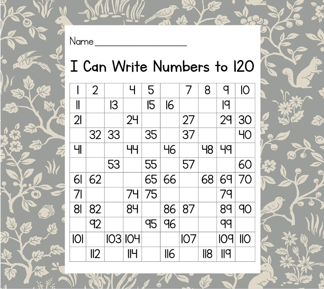 Write and Count to 120 Practice - 100s Chart - Poster - Numbers - Math ...