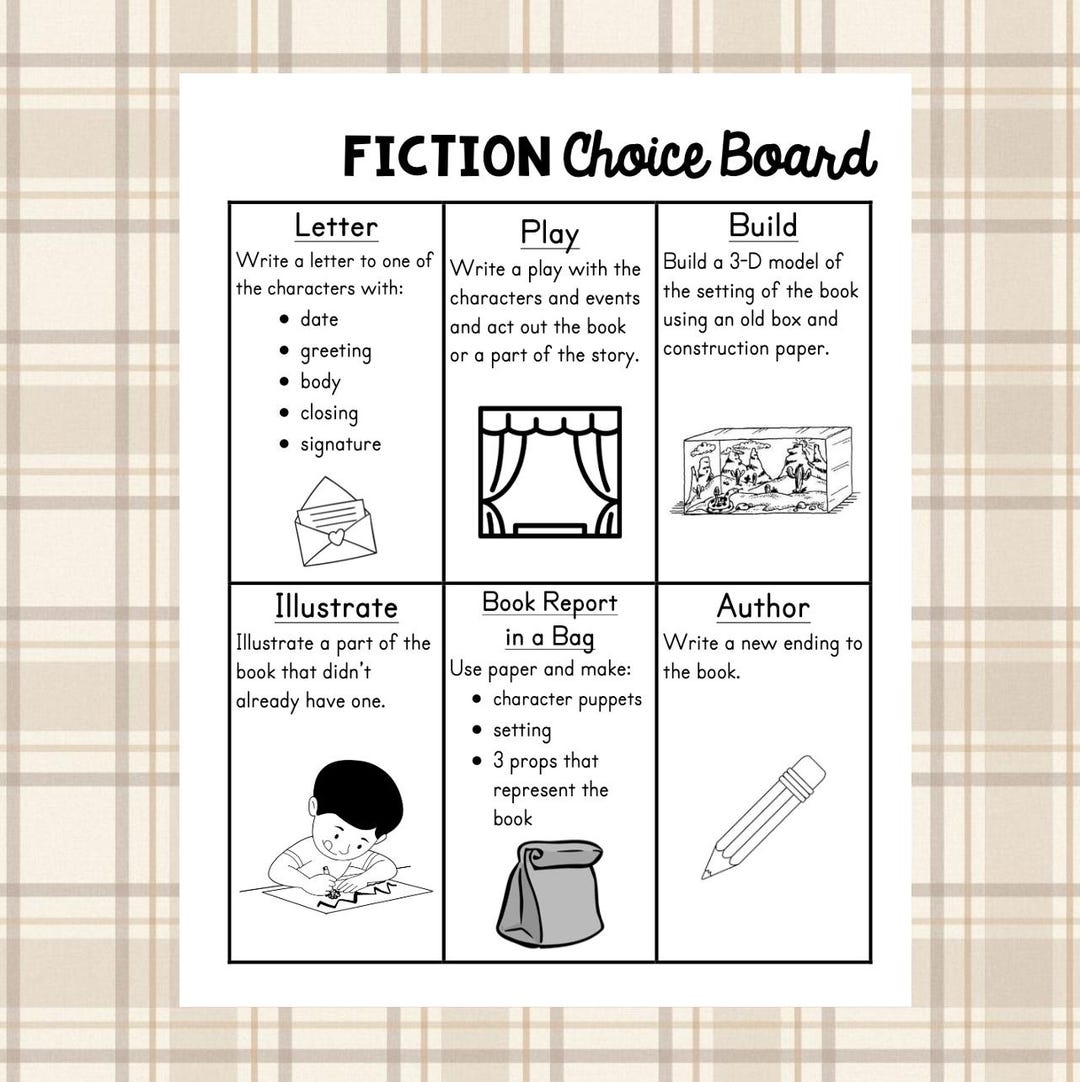 Fiction and Nonfiction Reading Choice Boards - Reading - Enrichment ...