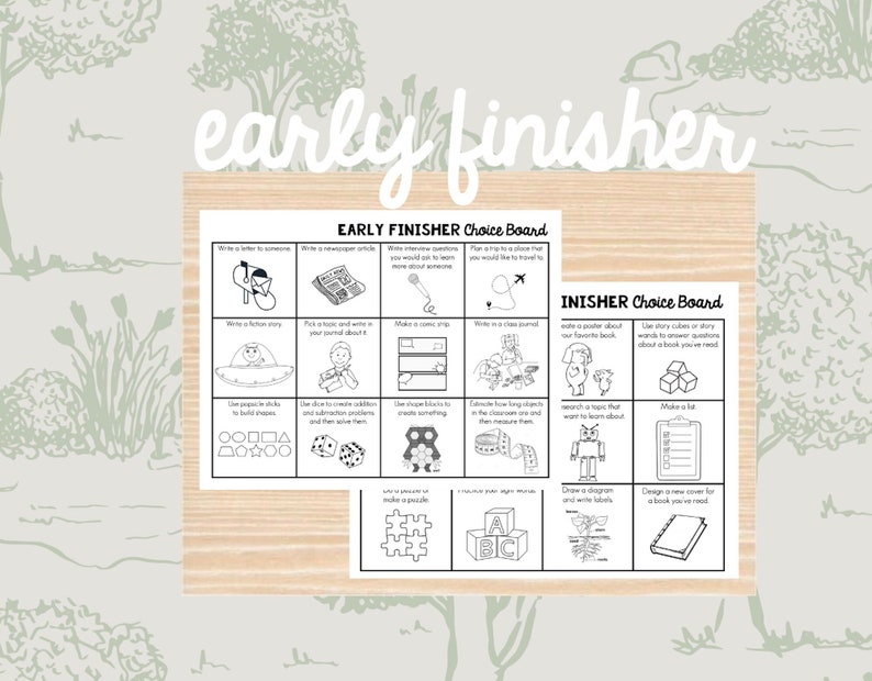 Early Finisher Choice Board STEAM Activities Independent Work ...