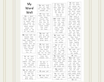 Mini Word Wall - Writing - Spelling List - Words - Sight Words ...