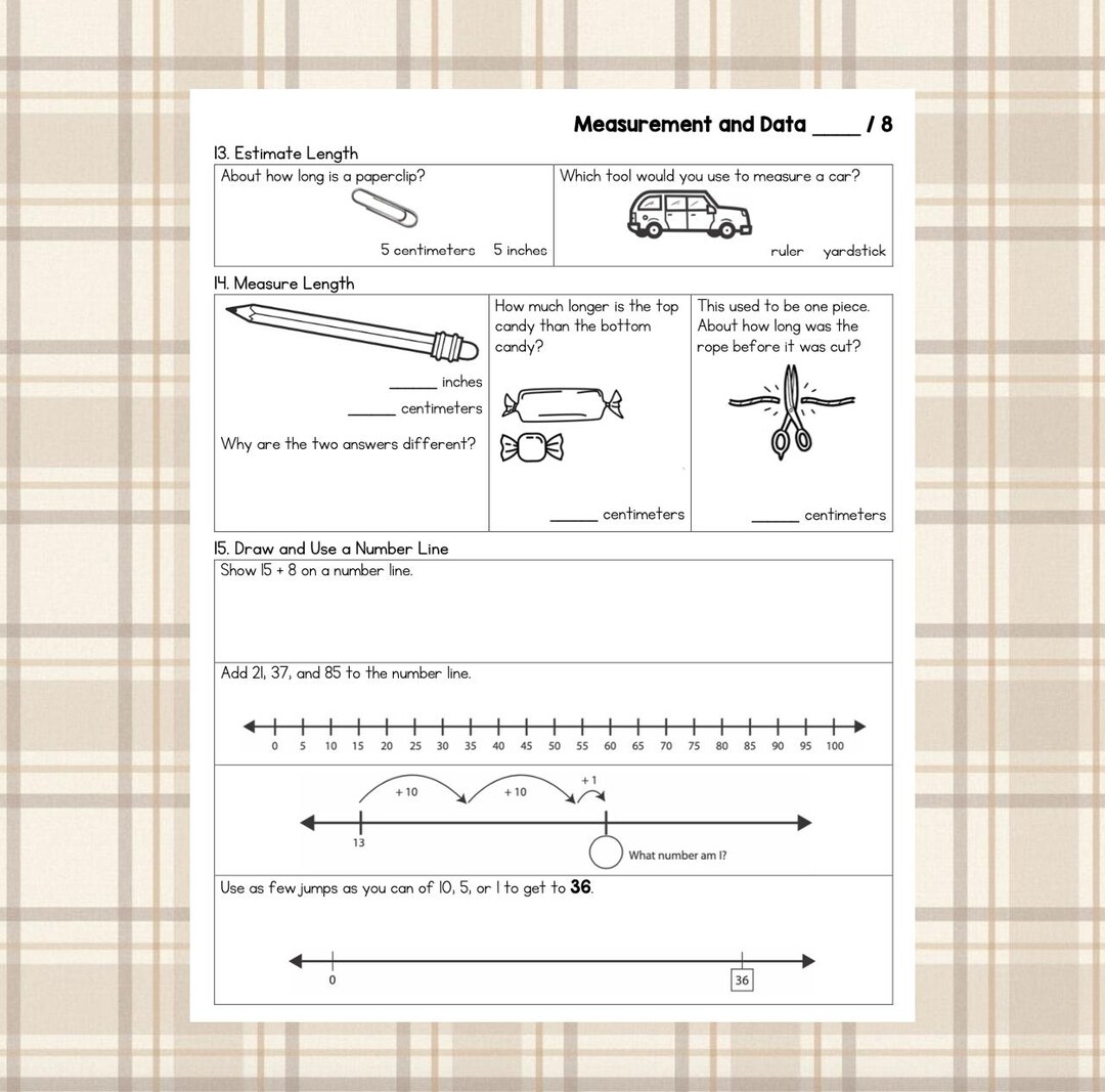 Second Grade Math Assessment - Benchmark - Comprehensive - Operations ...